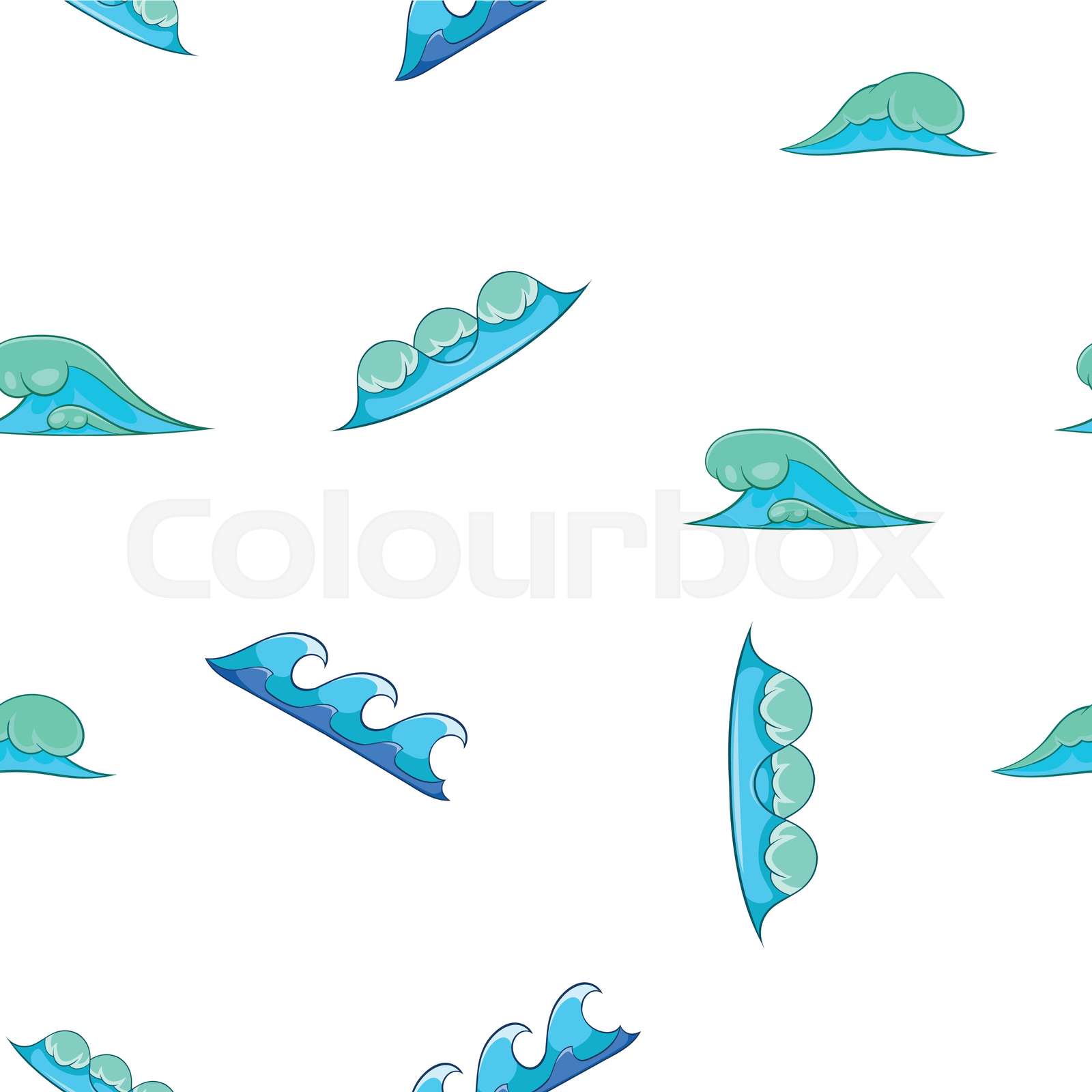 Ocean wave pattern, cartoon style | Stock vector | Colourbox