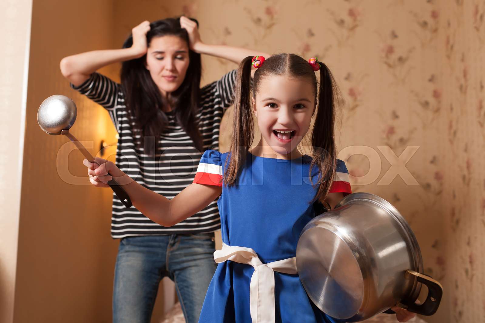 Smiling girl fool around. | Stock image | Colourbox