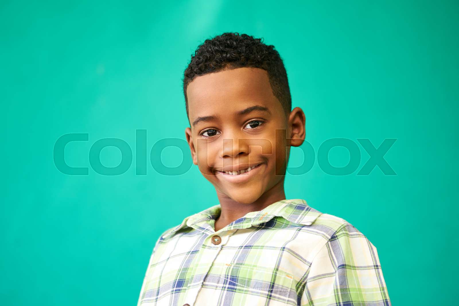 Children Portrait Young Boy Smiling Happy Black Male Child | Stock ...