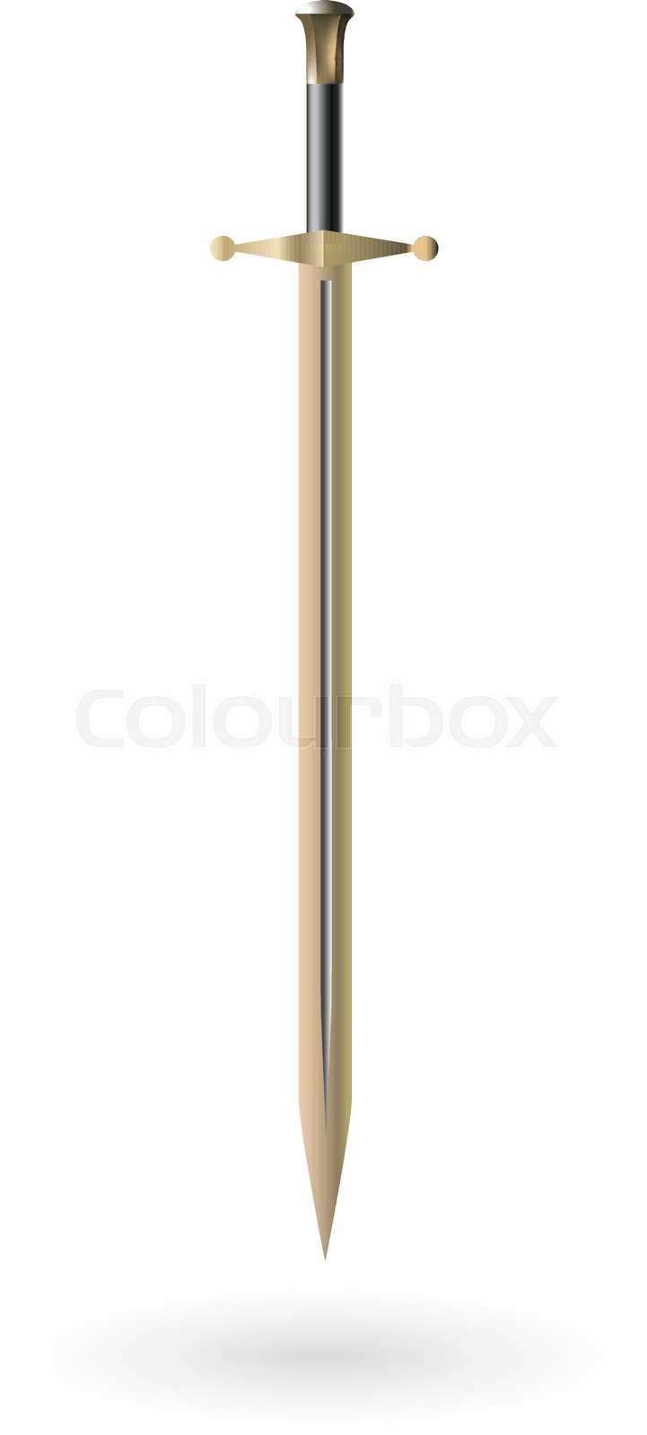 Vector golden sword on white | Stock vector | Colourbox