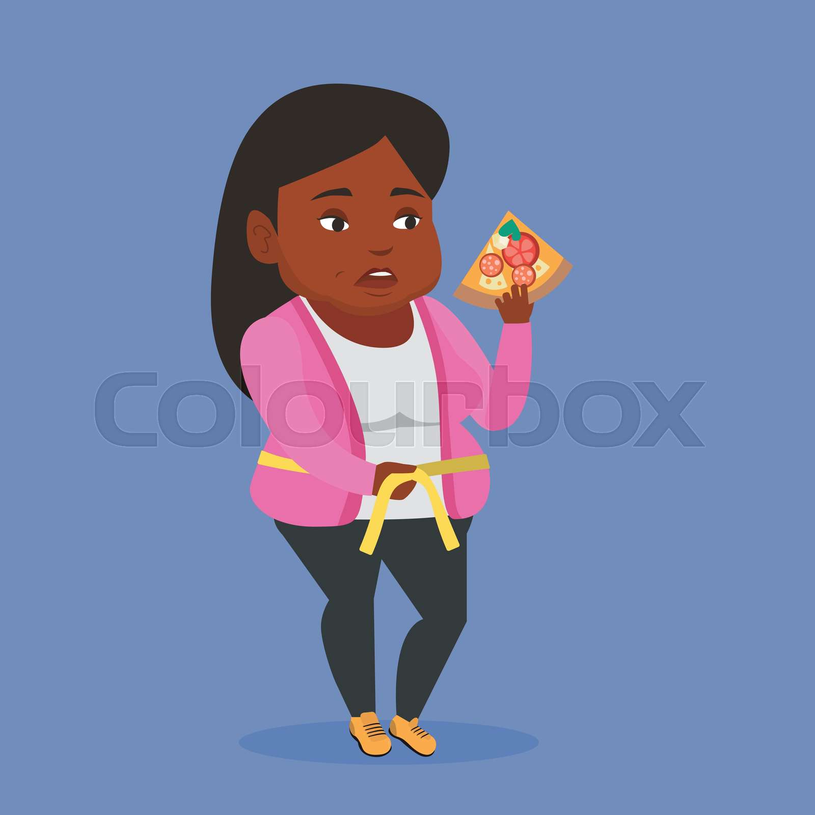 Woman measuring waist vector illustration. | Stock vector | Colourbox