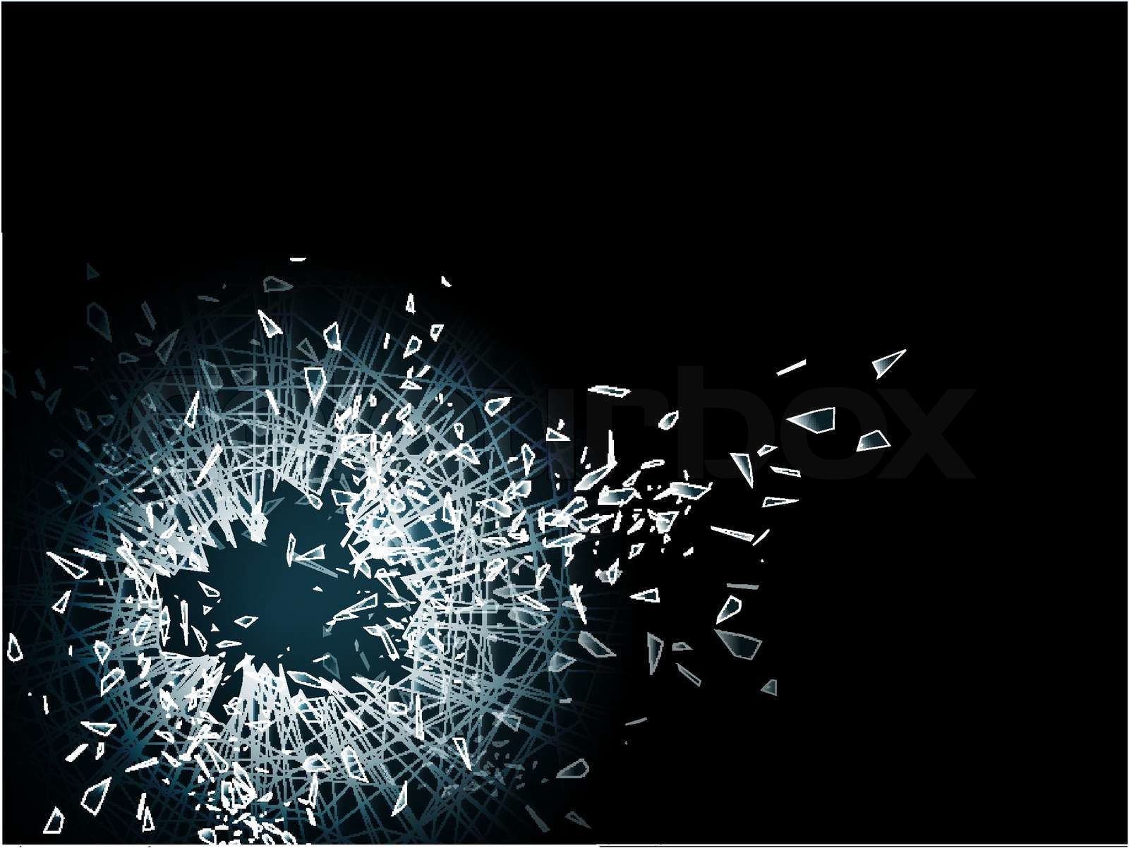 Darstellung der Glasscherben und Loch , copyspace für Ihren Text ...