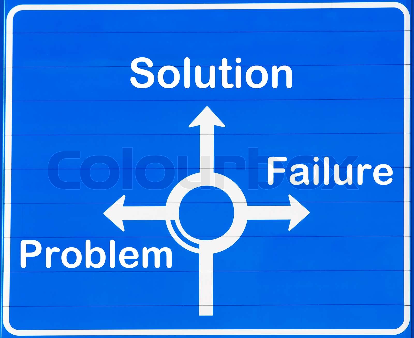 " Problem , løsning eller fiasko " vejskilt | Stock foto | Colourbox