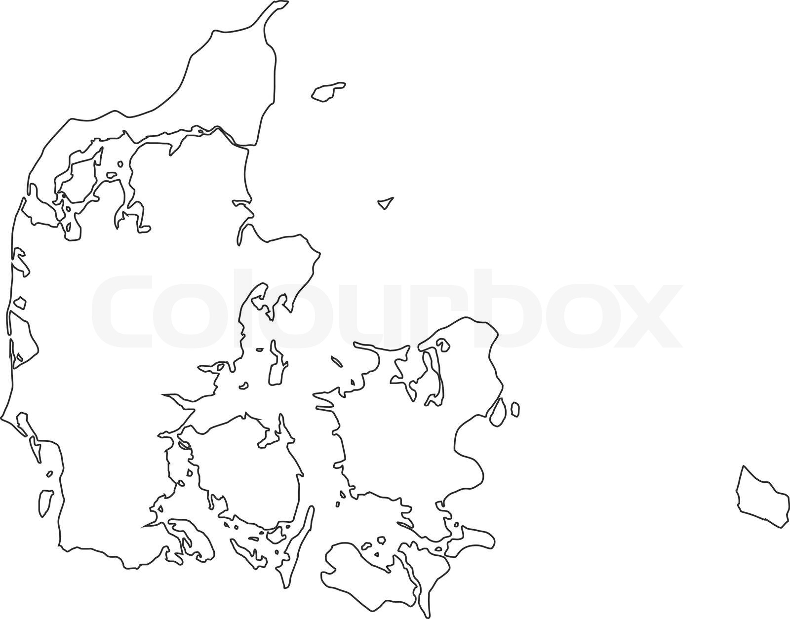 danmark, kort, bornholm | Stock vektor | Colourbox