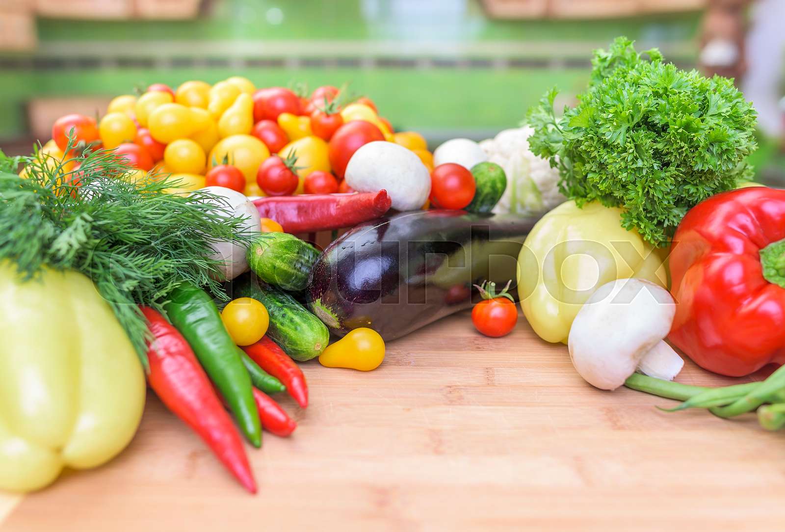 Vegetables on the kitchen table. | Stock image | Colourbox