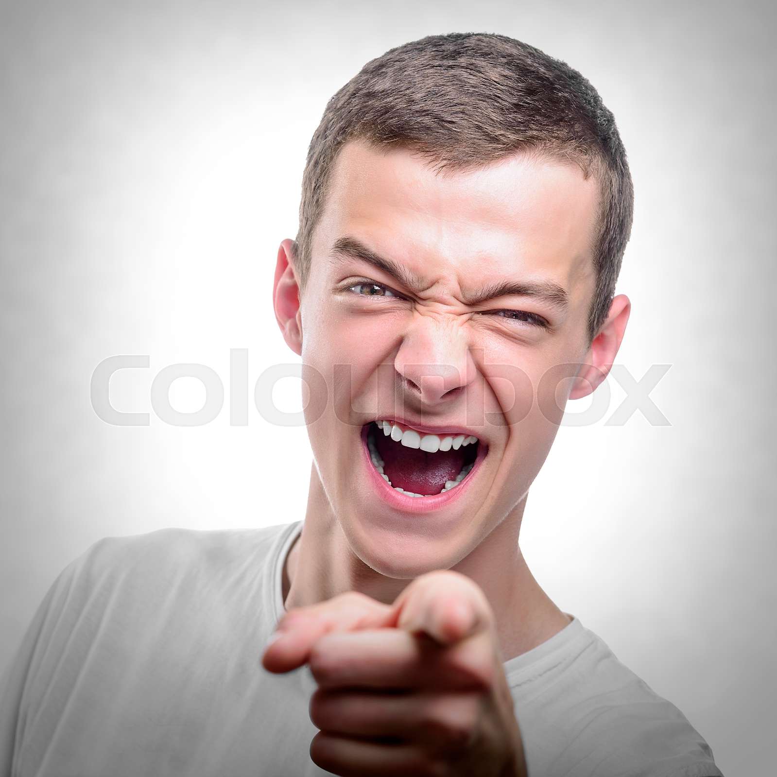 Young angry man. | Stock image | Colourbox