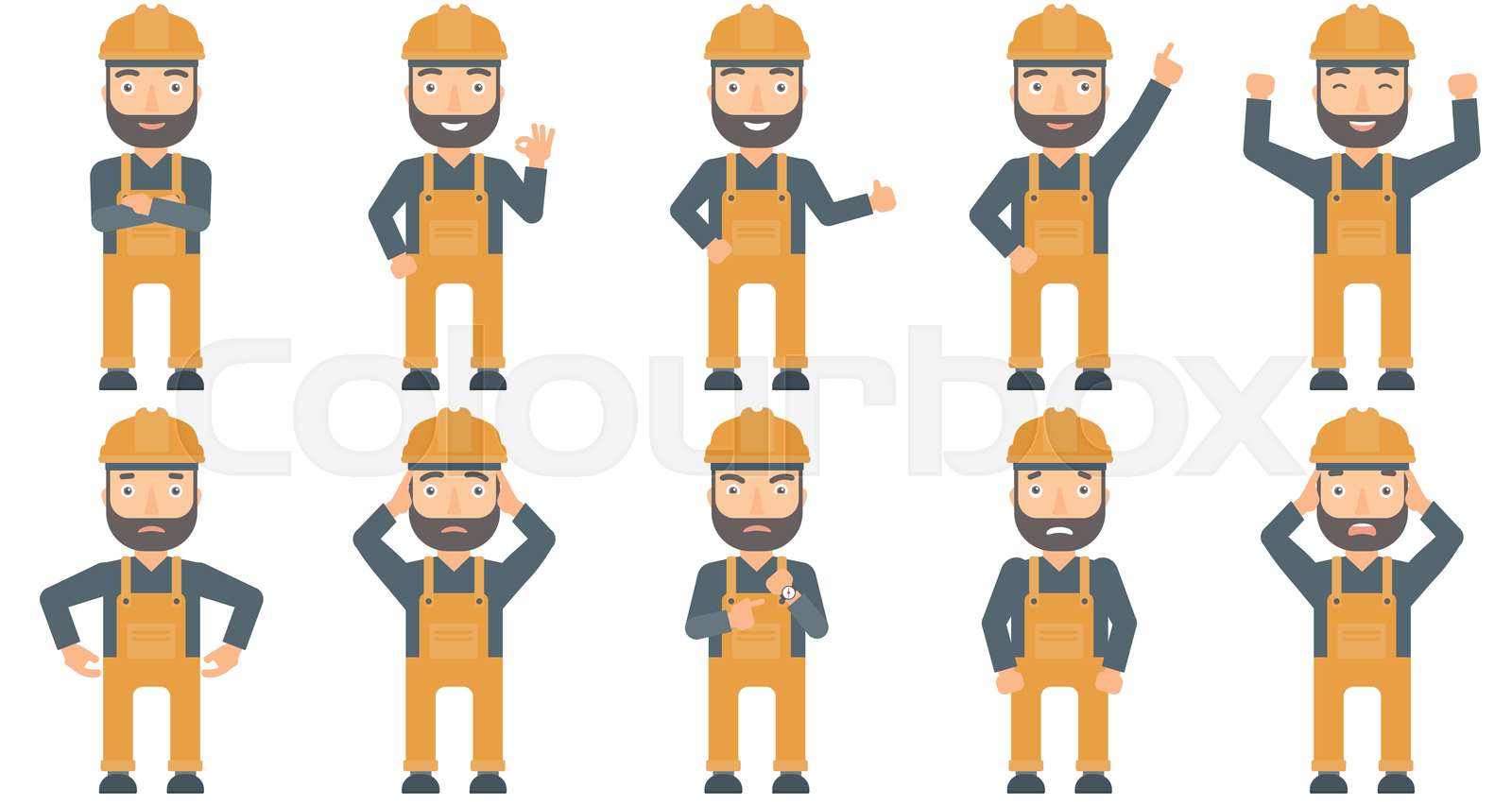 Vector set of constructors and builders characters | Stock vector ...