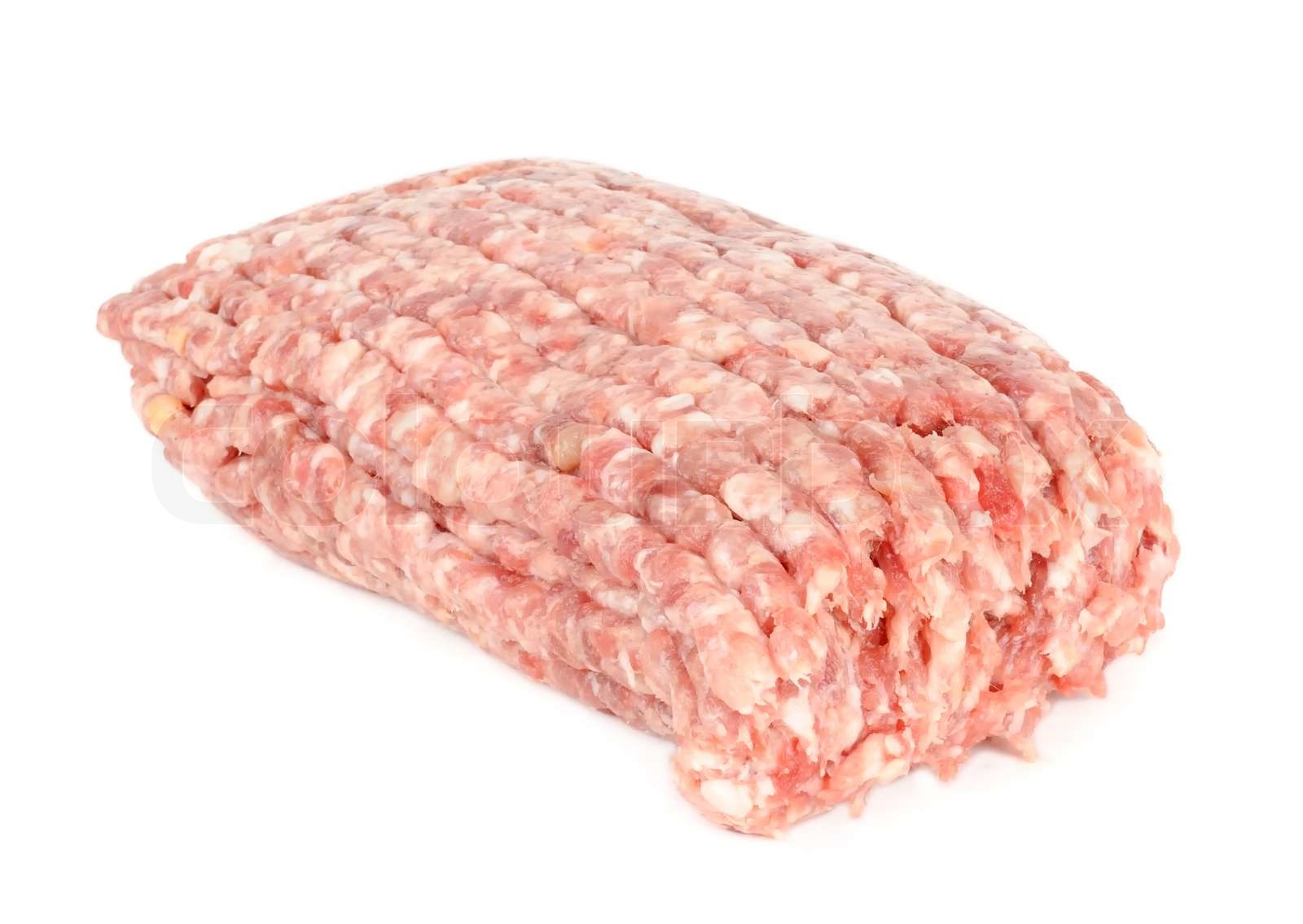 Raw Hackfleisch auf weißen Hintergrund | Stock Bild | Colourbox