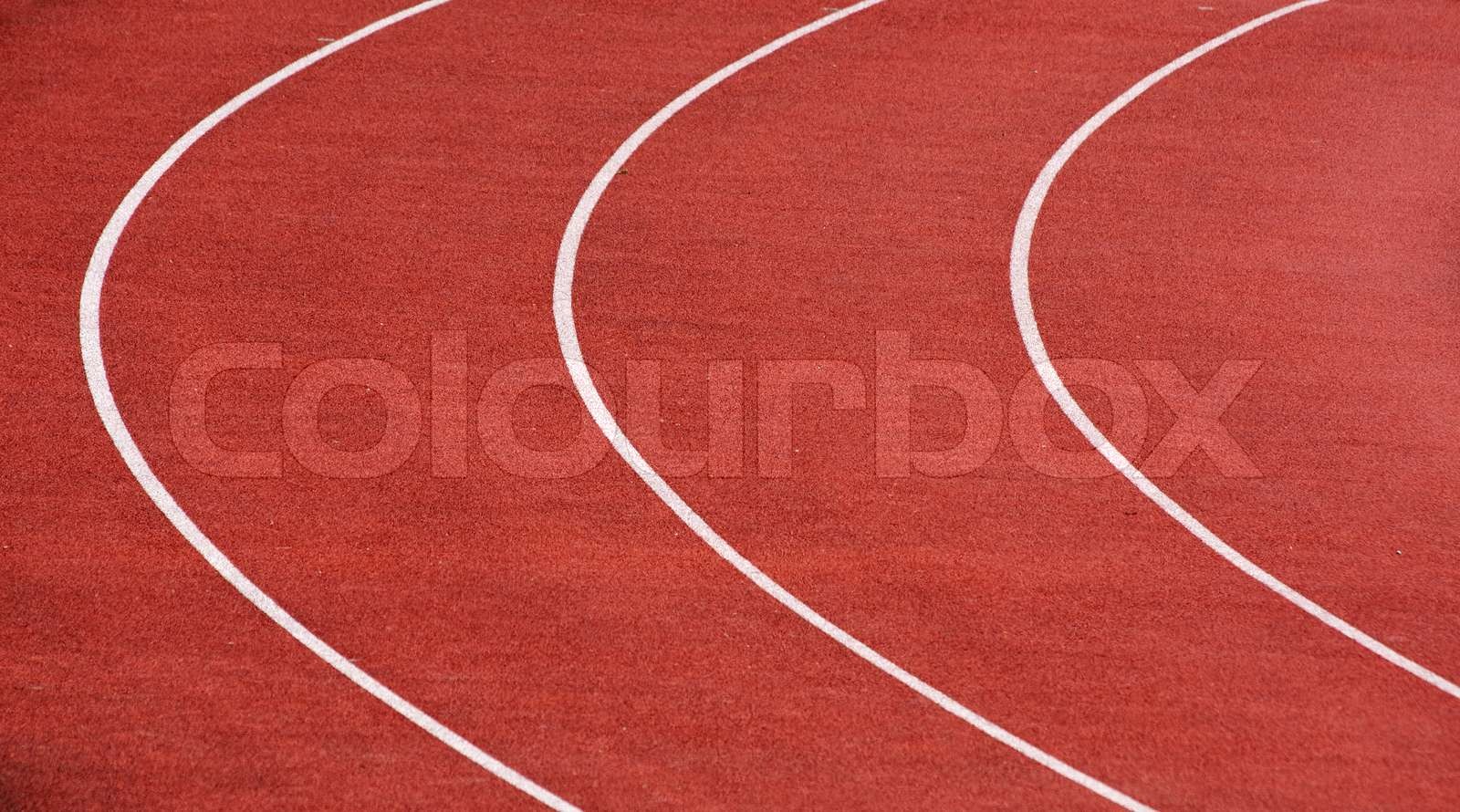 Curve of a running tracks on stadium | Stock image | Colourbox