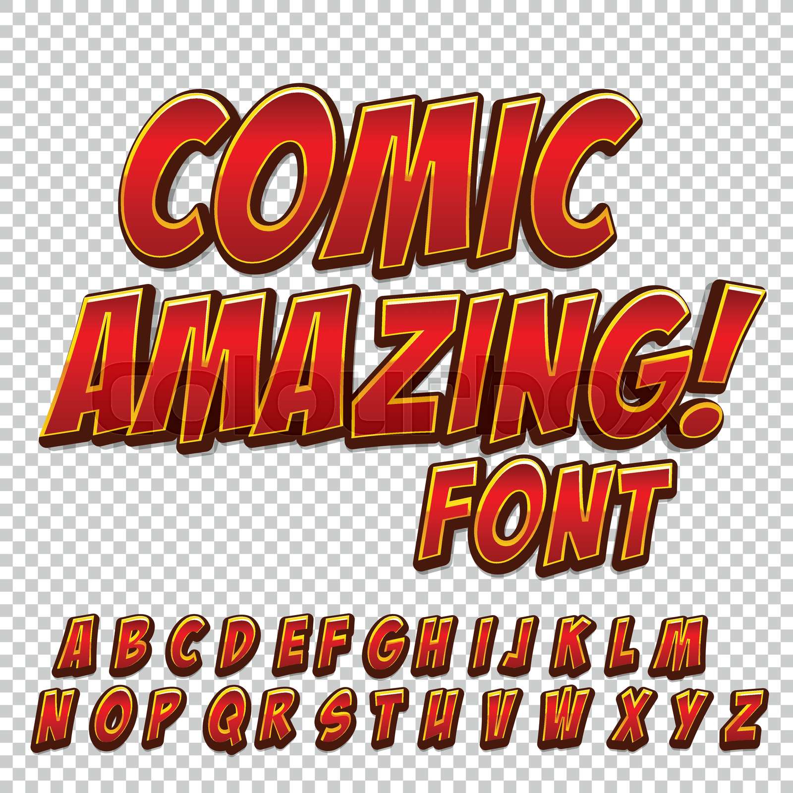 Creative high detail comic font. Alphabet of comics, pop art. | Stock ...