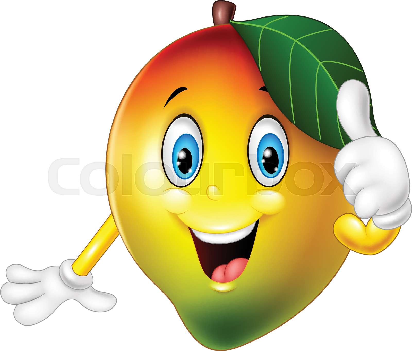 Cartoon mango giving thumbs up | Stock vector | Colourbox