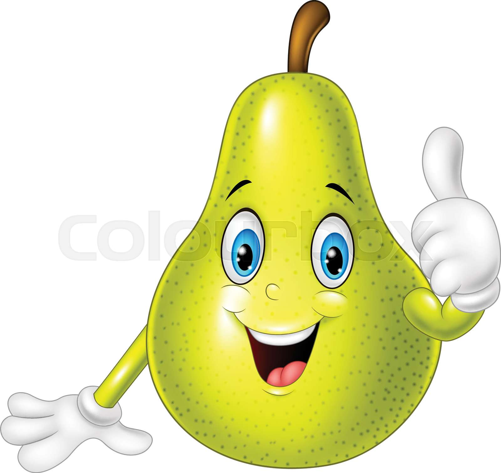 Cartoon pear giving thumbs up | Stock vector | Colourbox