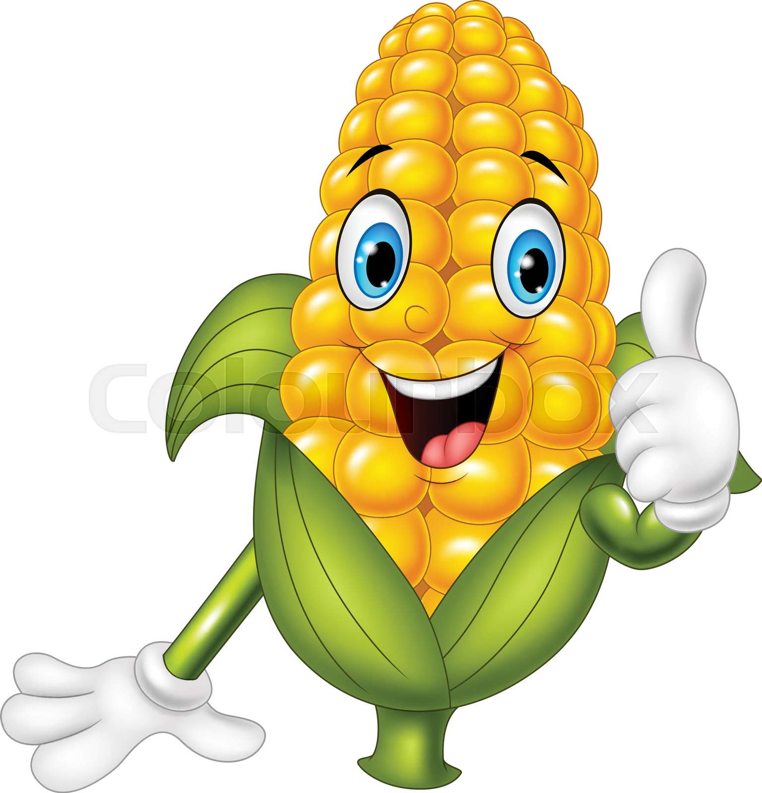 Cartoon corn giving thumbs up | Stock vector | Colourbox