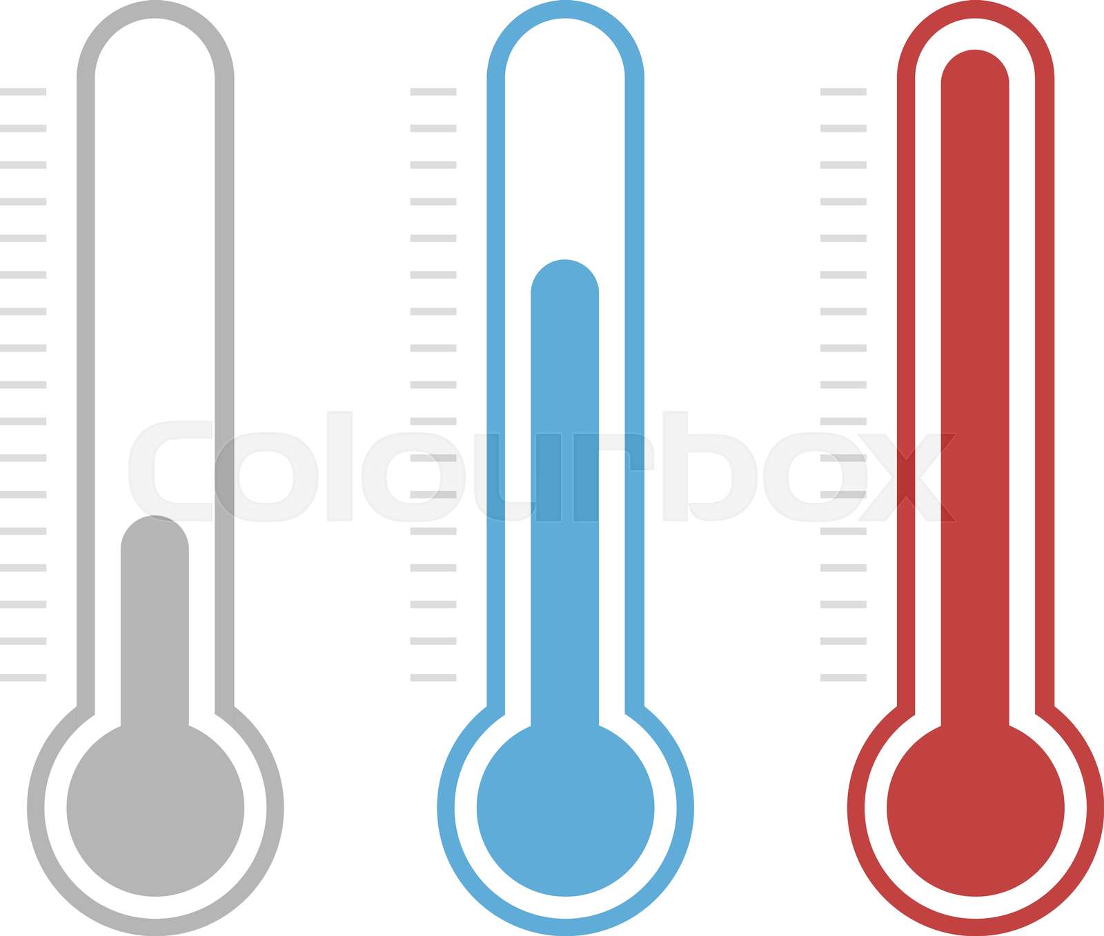 Isolated thermometers in different colors | Stock vector | Colourbox