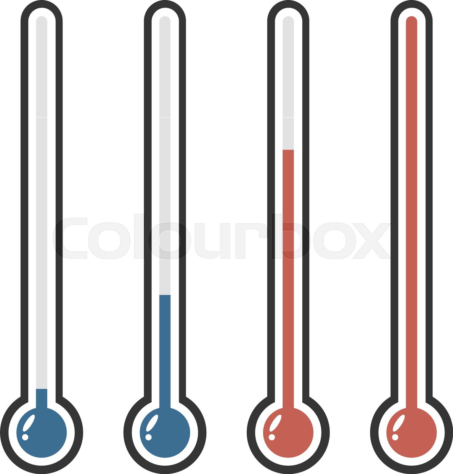Isolated thermometers in different colors | Stock vector | Colourbox