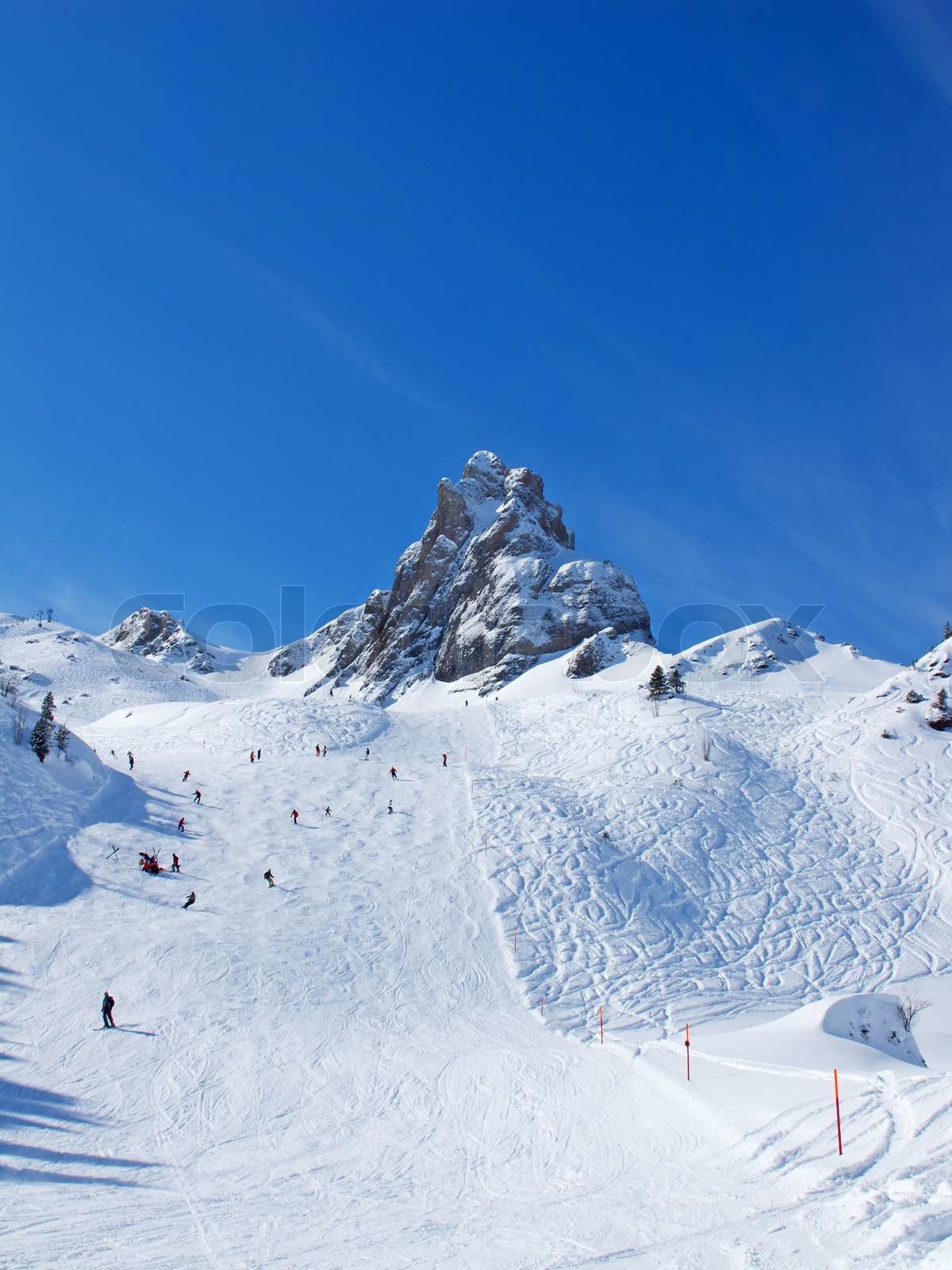 Slope on the skiing resort Flumserberg | Stock image | Colourbox