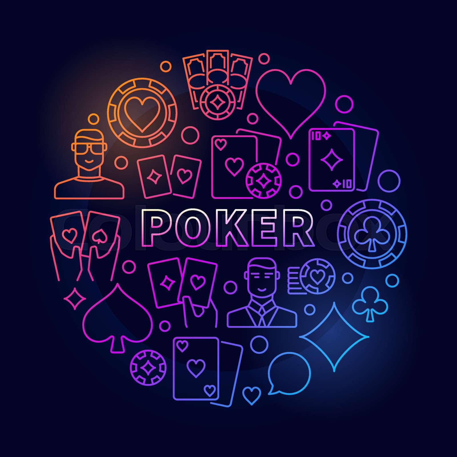 Vector poker colorful illustration | Stock vector | Colourbox