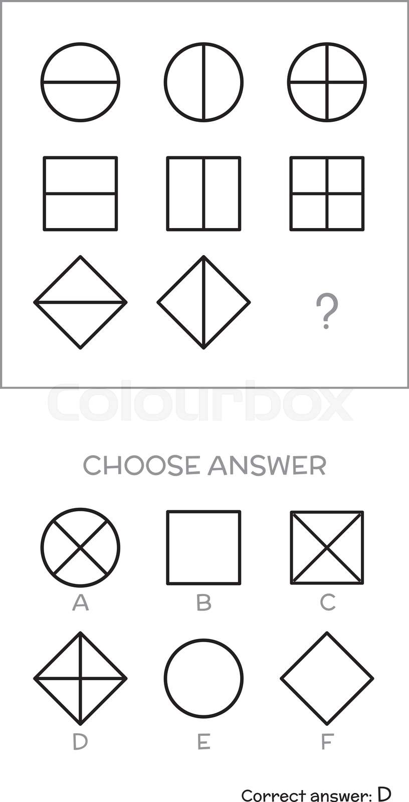 IQ test. Choose answer | Stock vector | Colourbox