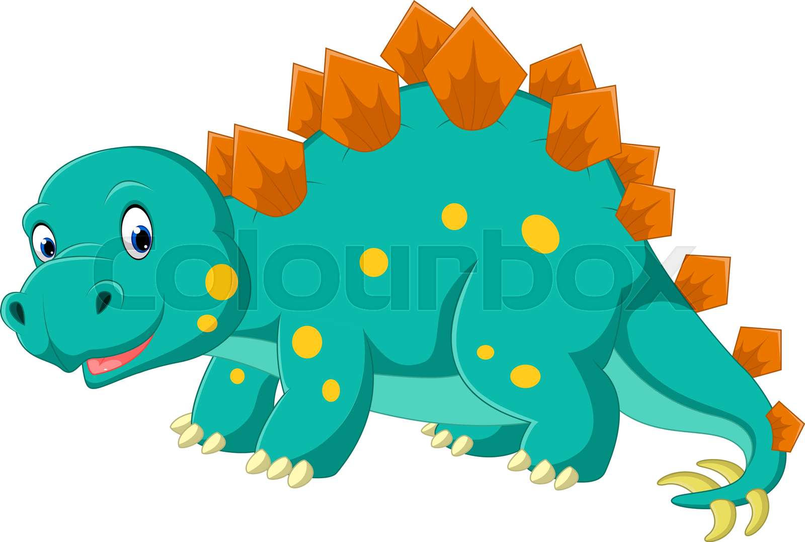 Cute stegosaurus cartoon | Stock vector | Colourbox