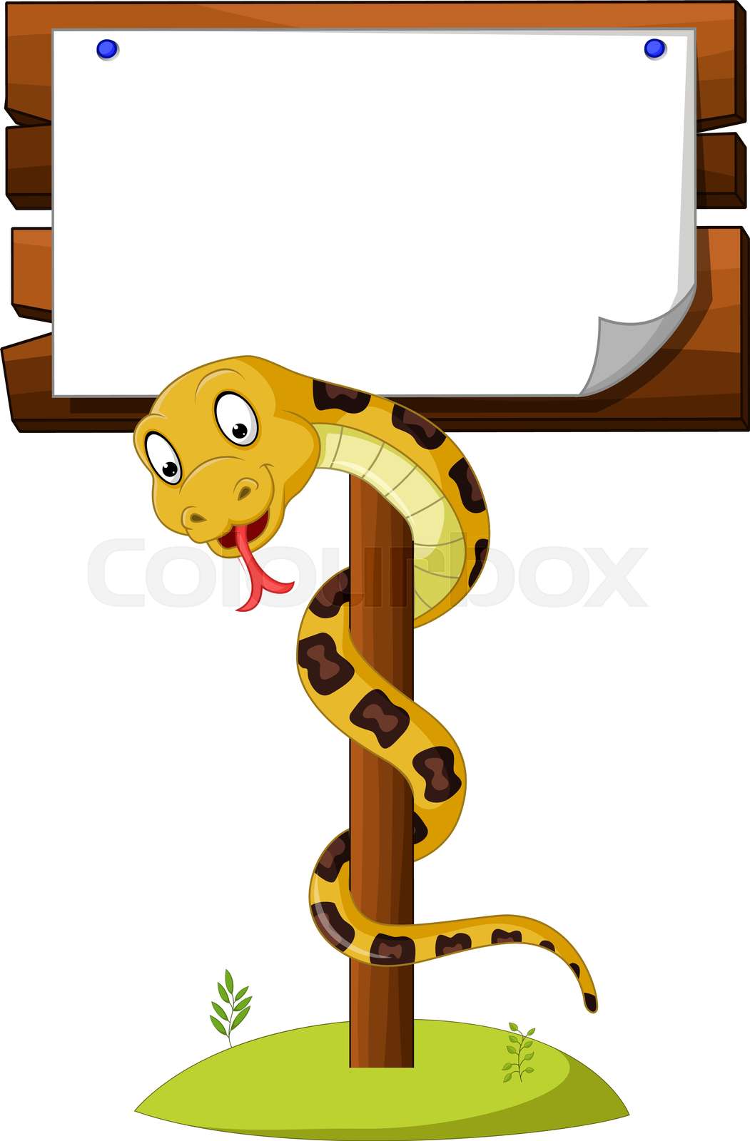 Cartoon brown snake | Stock vector | Colourbox