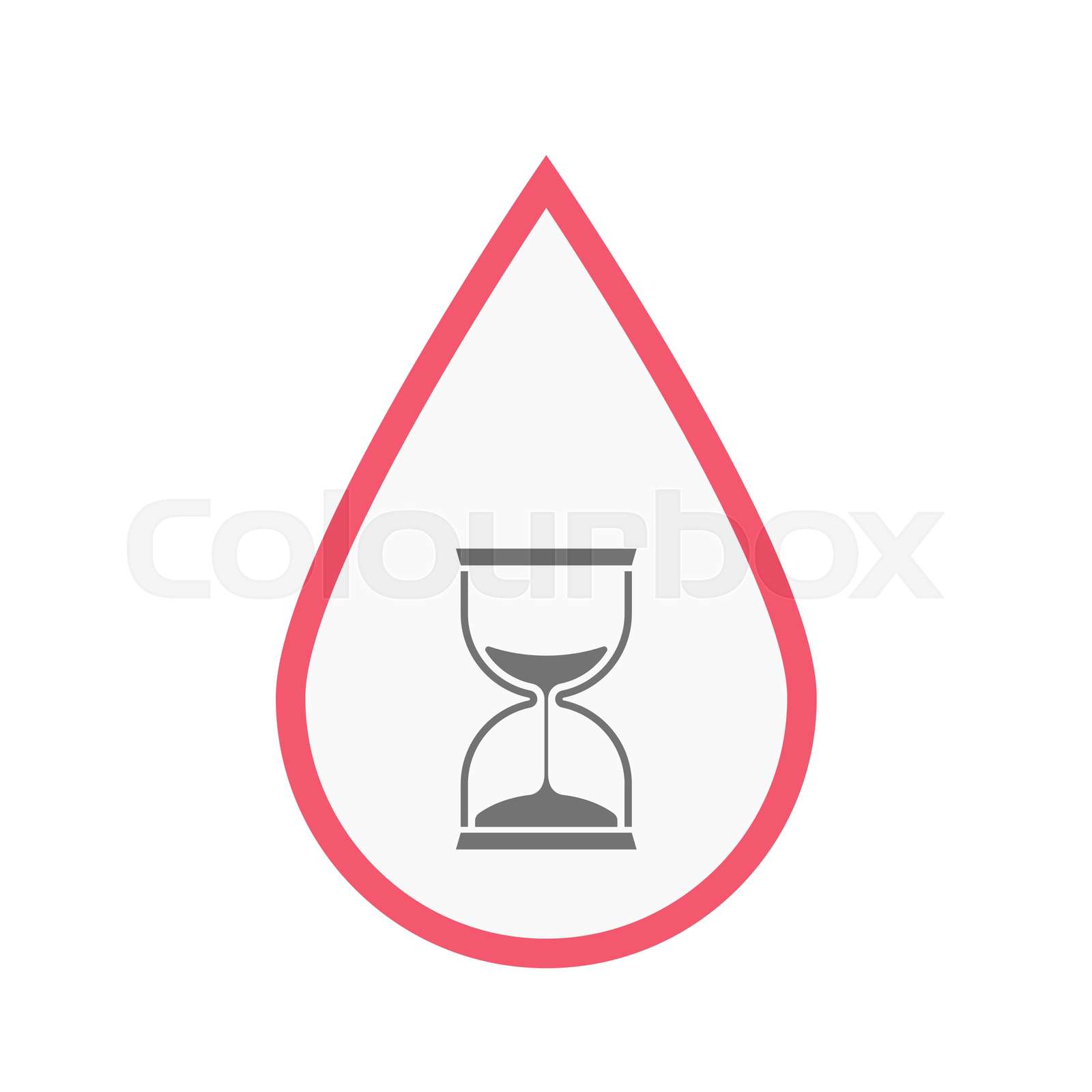 Isolated blood drop with a sand clock | Stock vector | Colourbox