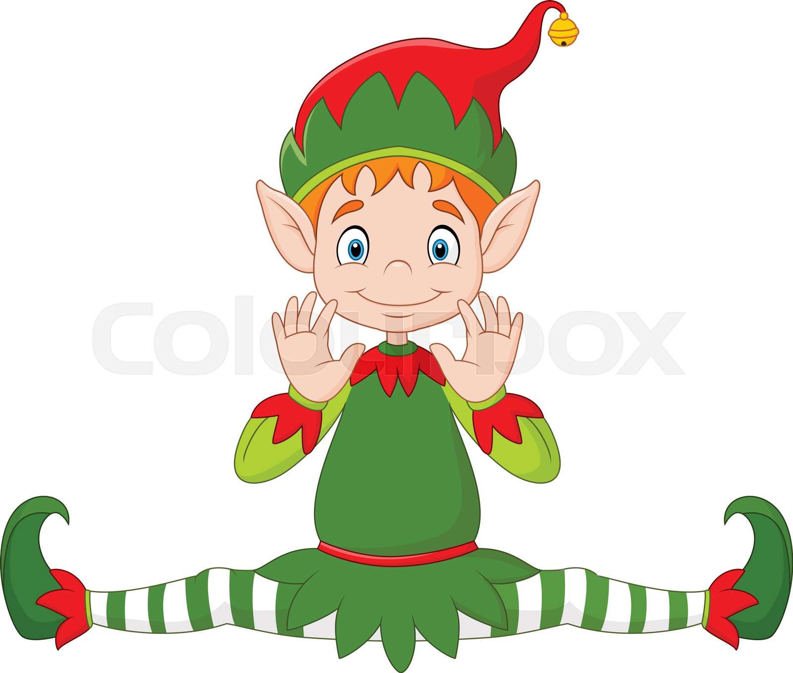 Cartoon funny green elf | Stock vector | Colourbox