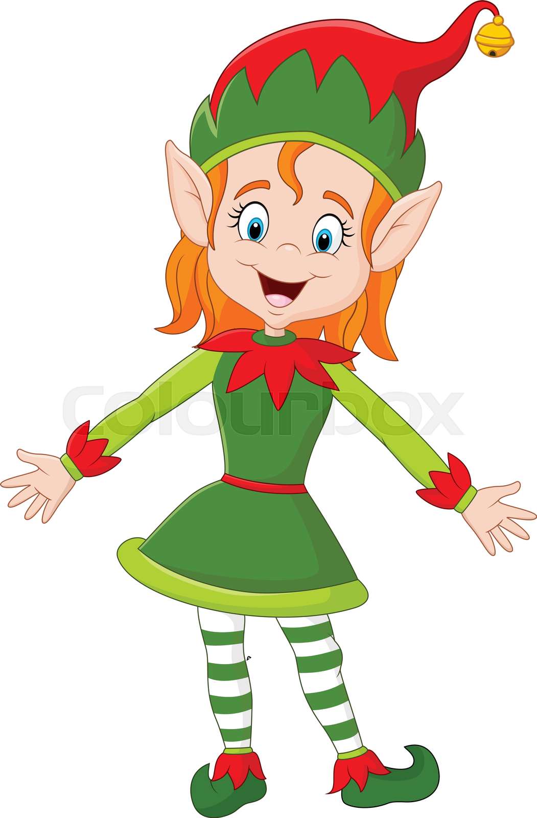 Cartoon happy christmas elf | Stock vector | Colourbox