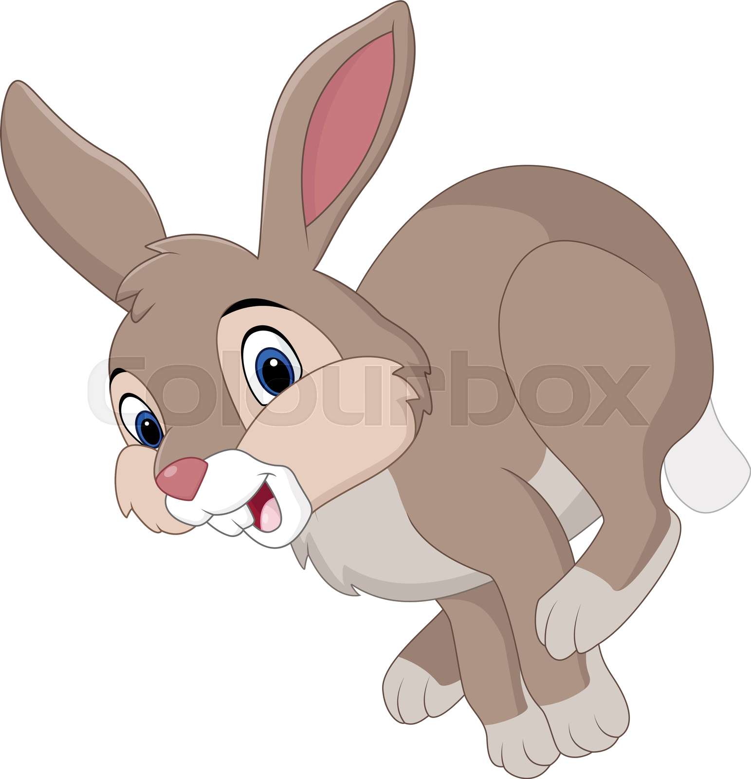 Cartoon brown rabbit running | Stock vector | Colourbox