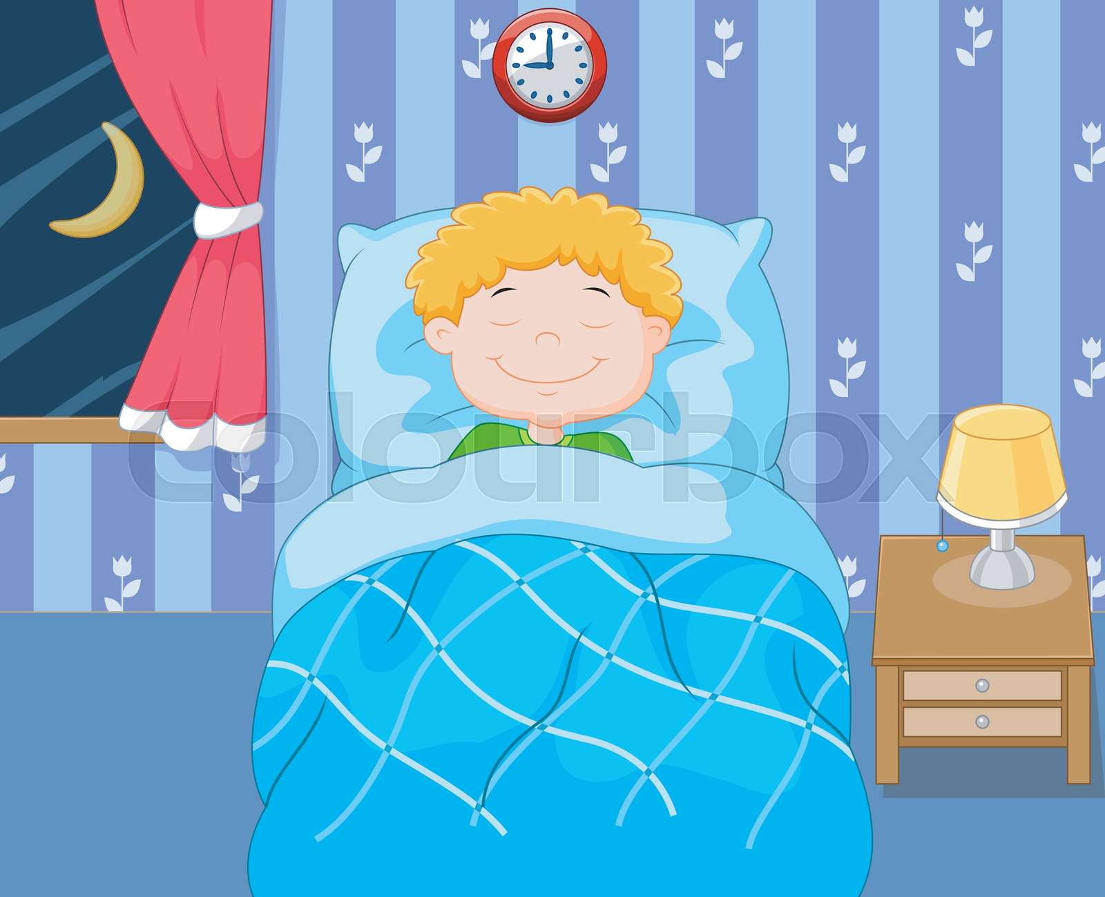 Cartoon boy sleeping | Stock vector | Colourbox