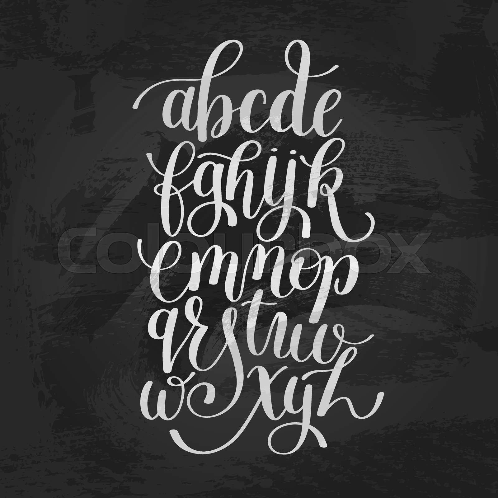 hand lettering alphabet design, handwritten brush script modern | Stock ...