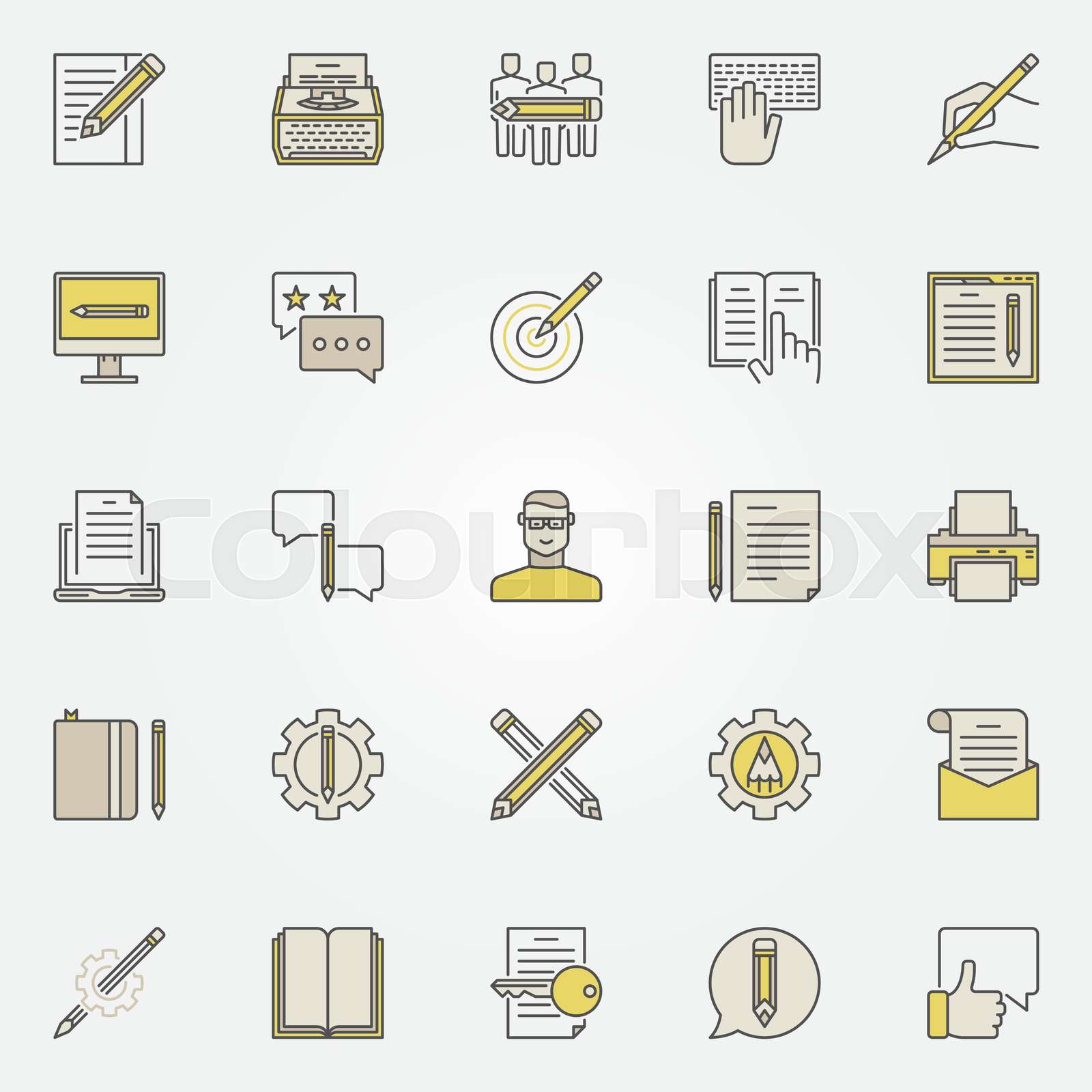 Content writing icons | Stock vector | Colourbox