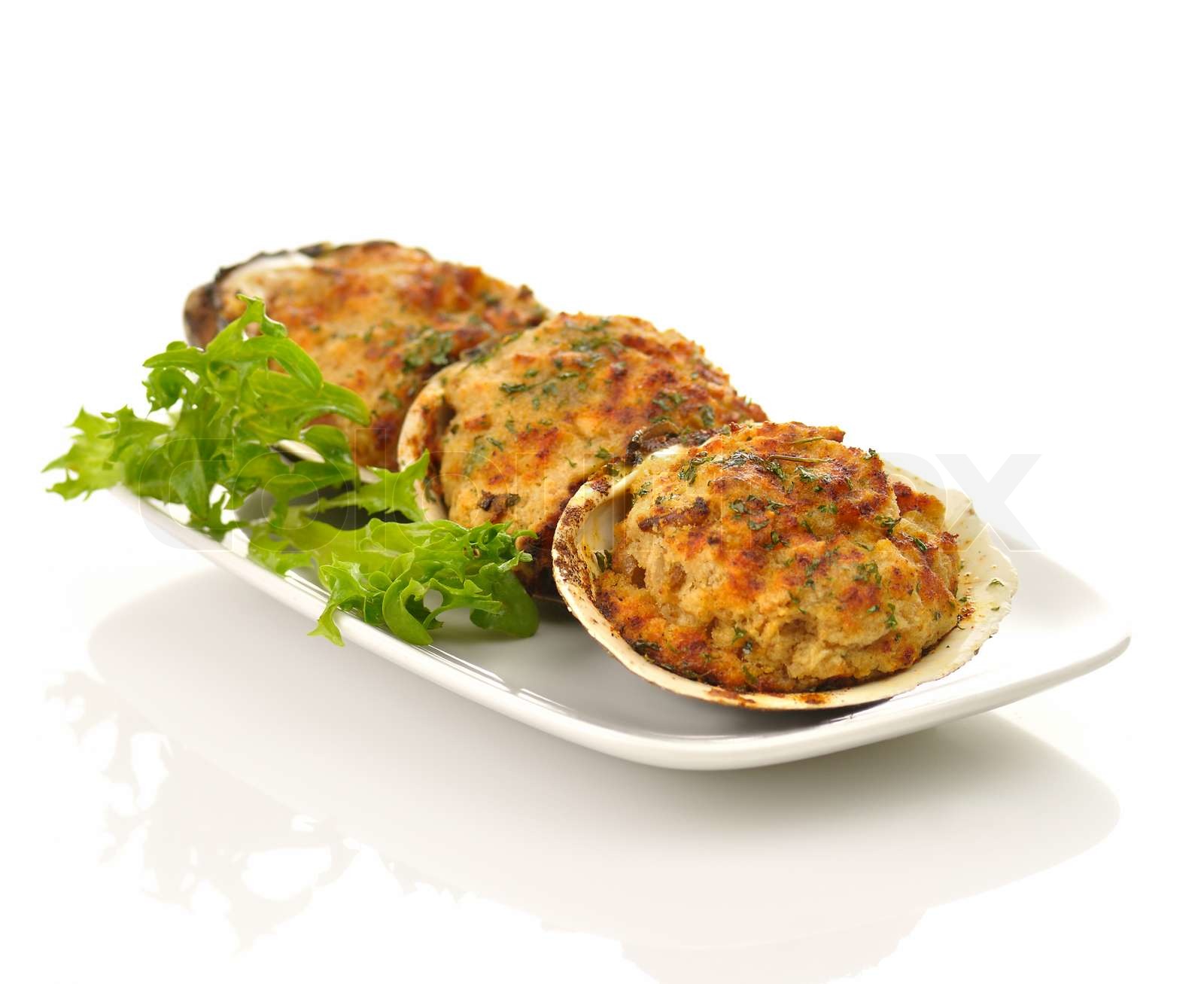 gefüllte Muscheln auf einem Teller | Stock Bild | Colourbox