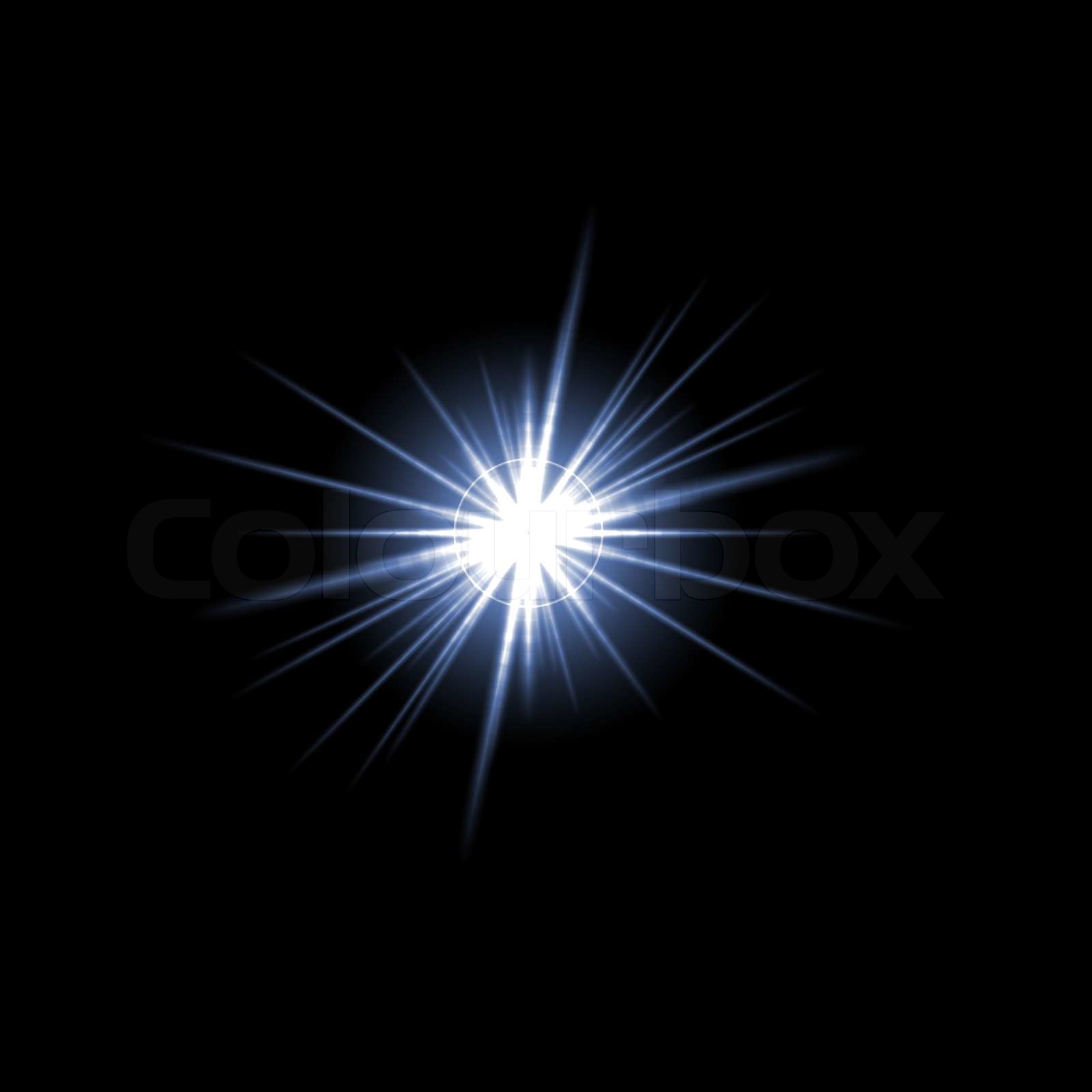 A bright solar flare over a black background. | Stock image | Colourbox