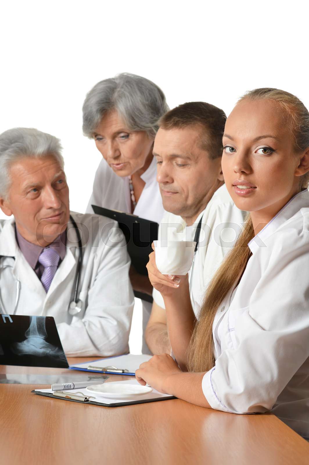 group of doctors on meting | Stock image | Colourbox