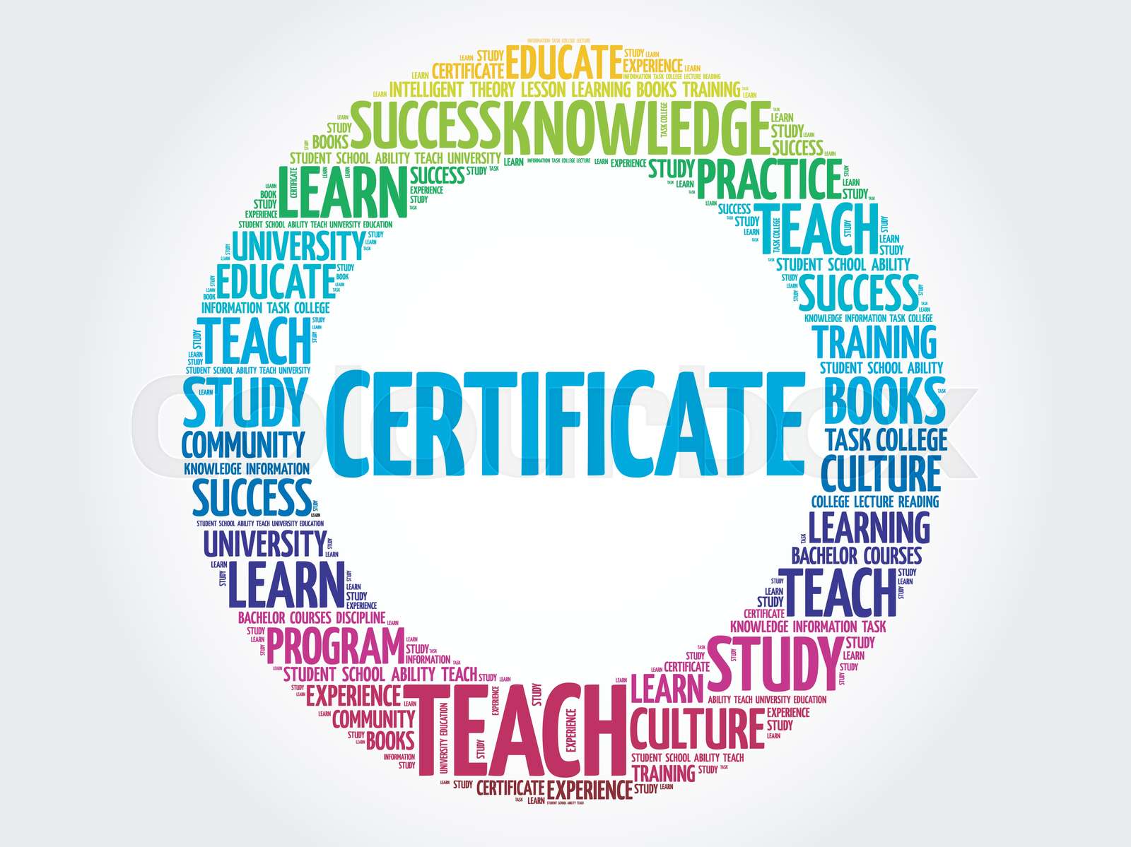 CERTIFICATE word cloud | Stock vector | Colourbox