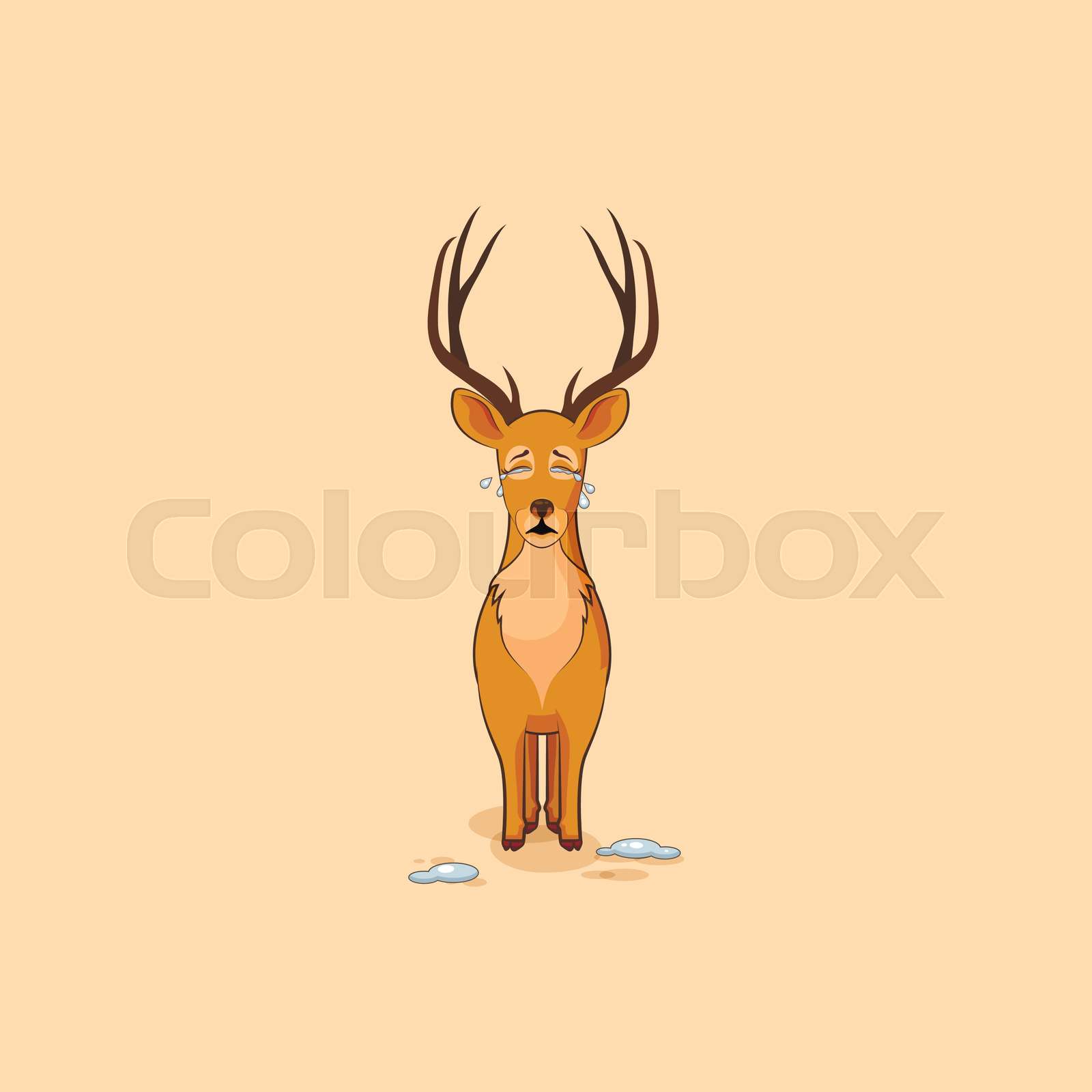 Illustration isolated emoji character cartoon deer crying, lot of tears ...