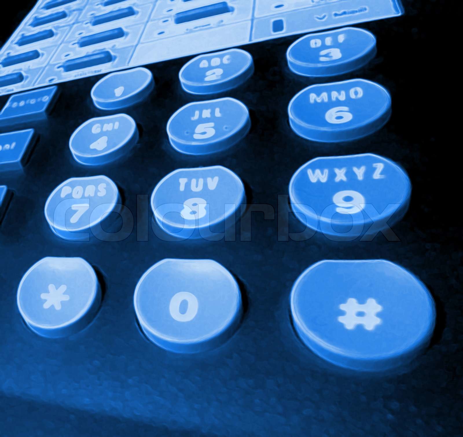 blue glowing - phone keypad. | Stock image | Colourbox