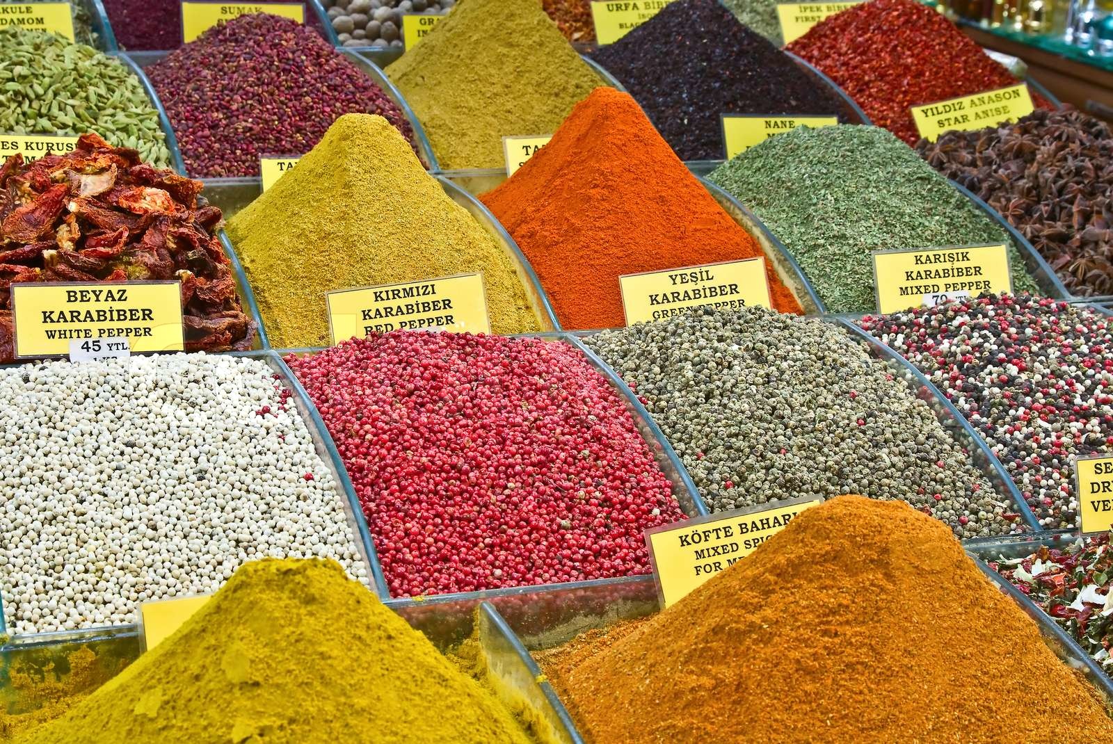 Turkey, Istanbul, Spice Bazaar, turkish spices for sale | Stock image ...