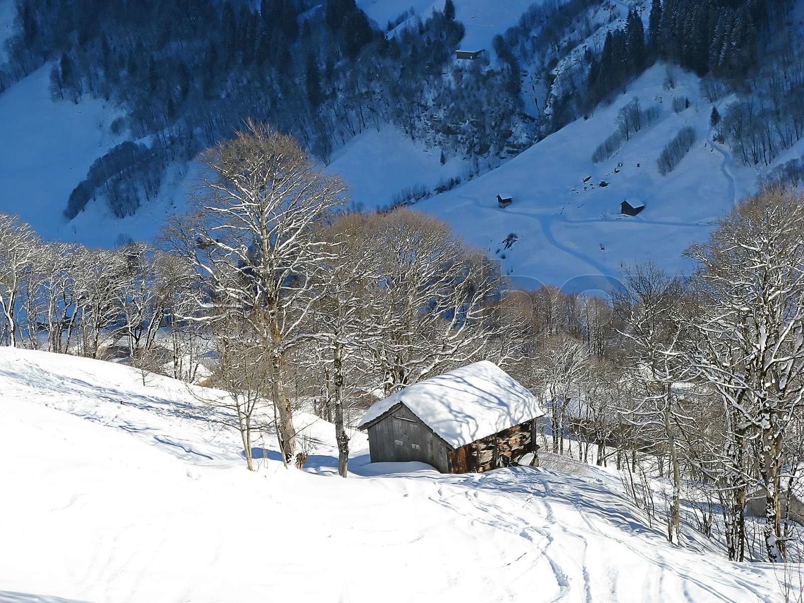 Slope on the skiing resort Elm Switzerland | Stock image | Colourbox