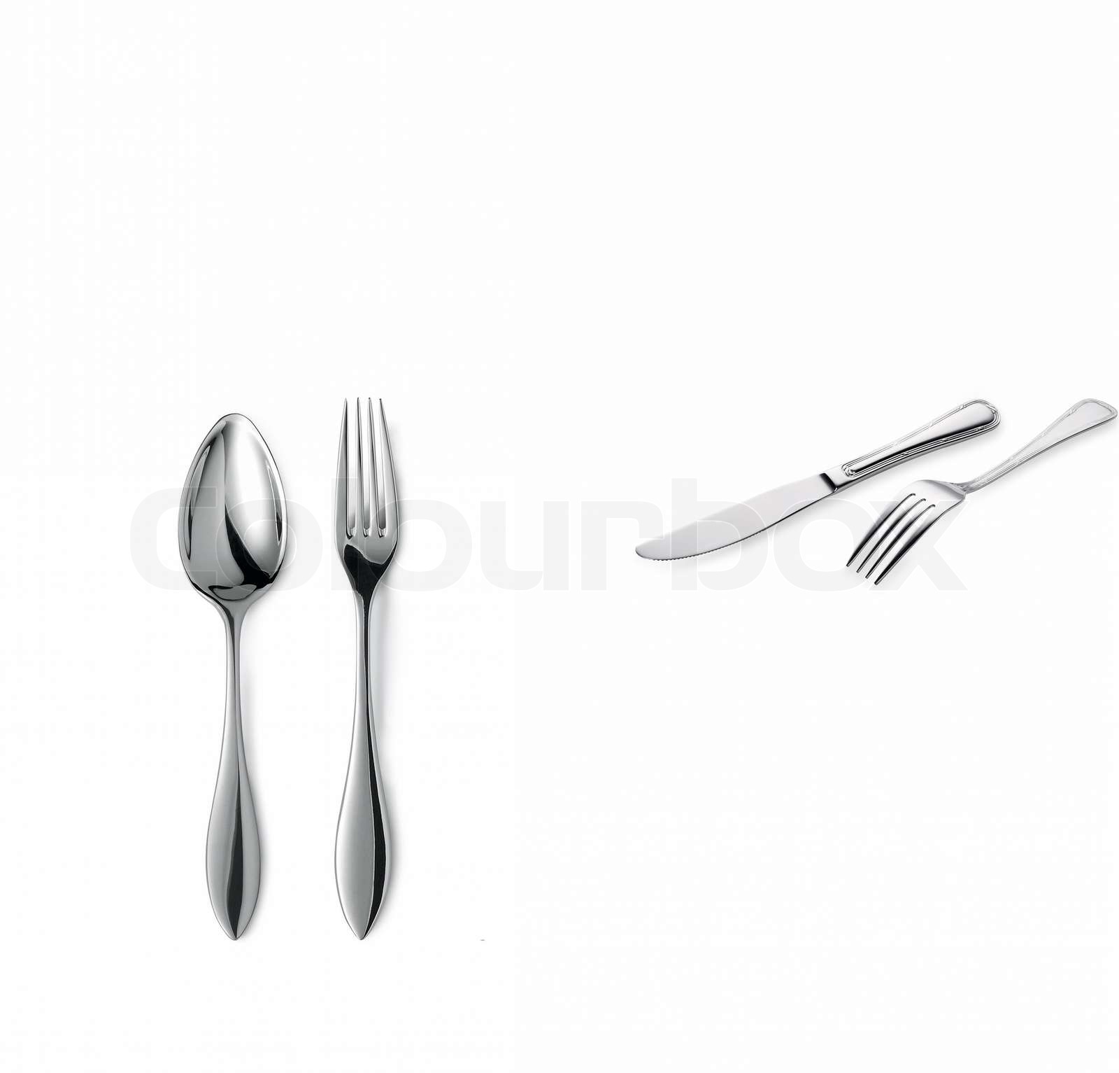 Gabel, Löffel und Messer isoliert | Stock Bild | Colourbox
