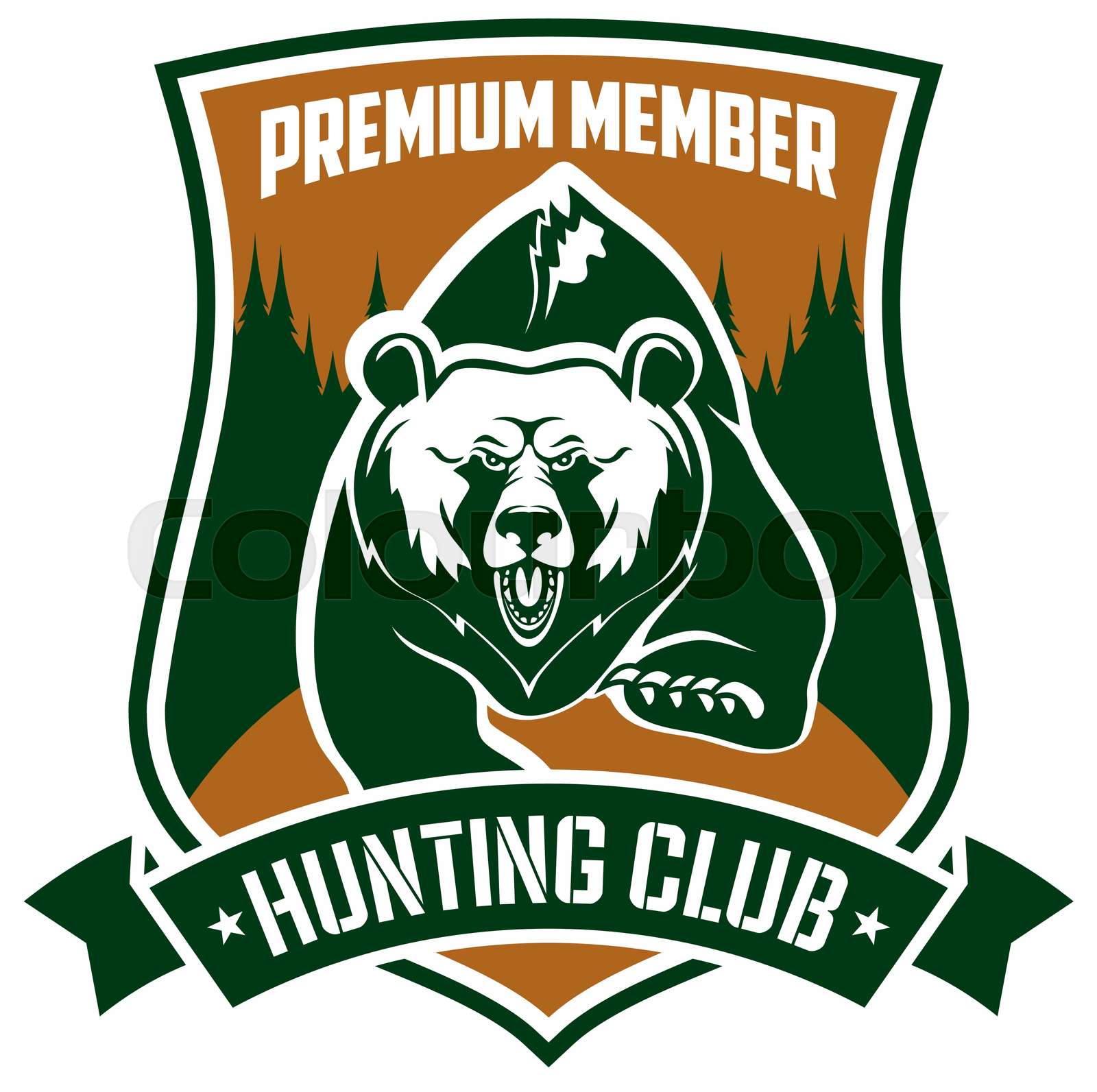Hunting club premium member vector isloated sign | Stock vector | Colourbox