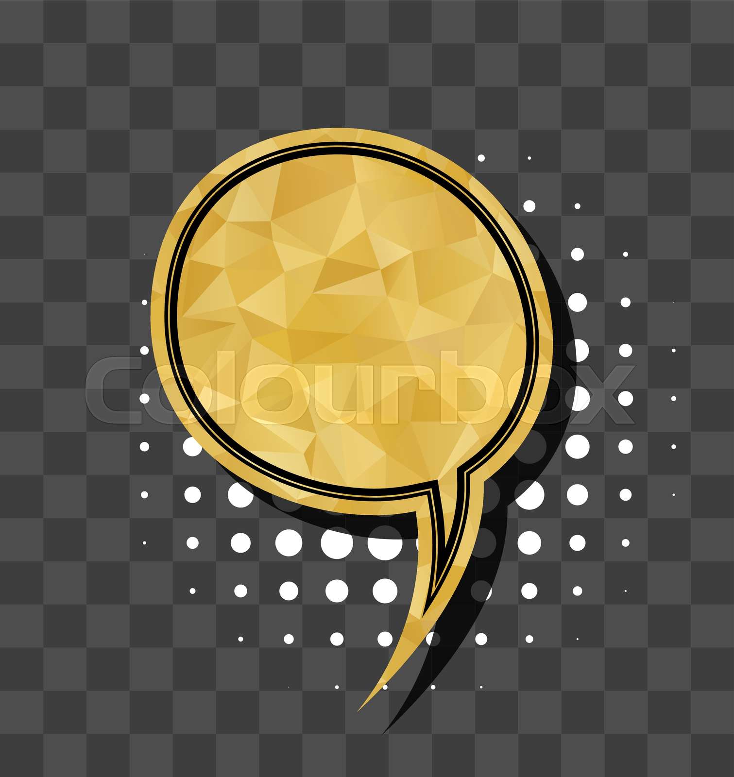 Gold sparkle comic text bubble | Stock vector | Colourbox