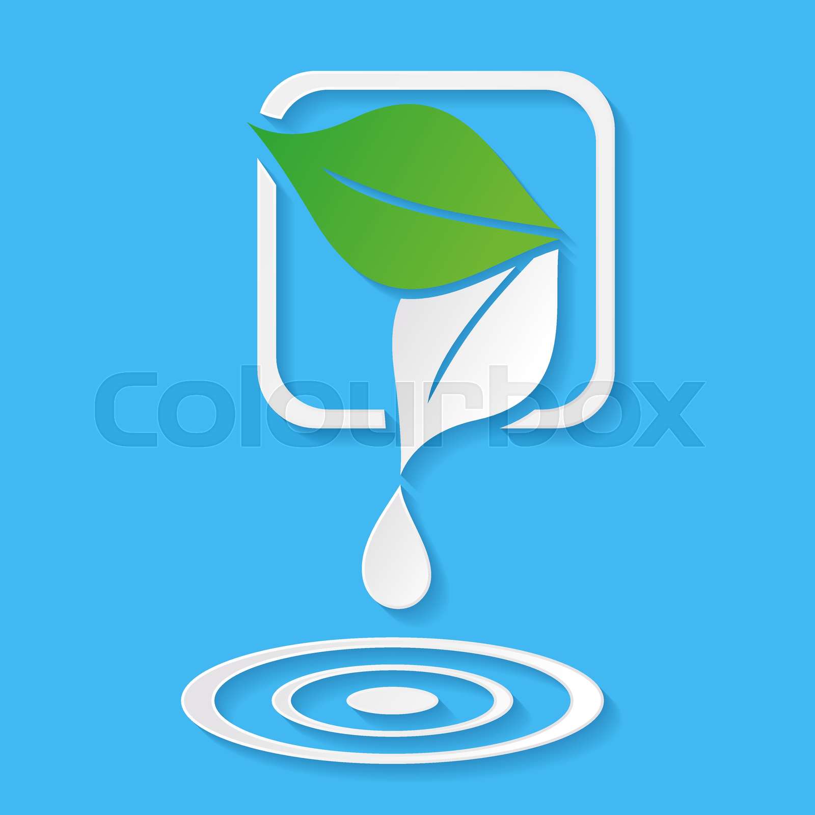 Water drop and leaves | Stock vector | Colourbox