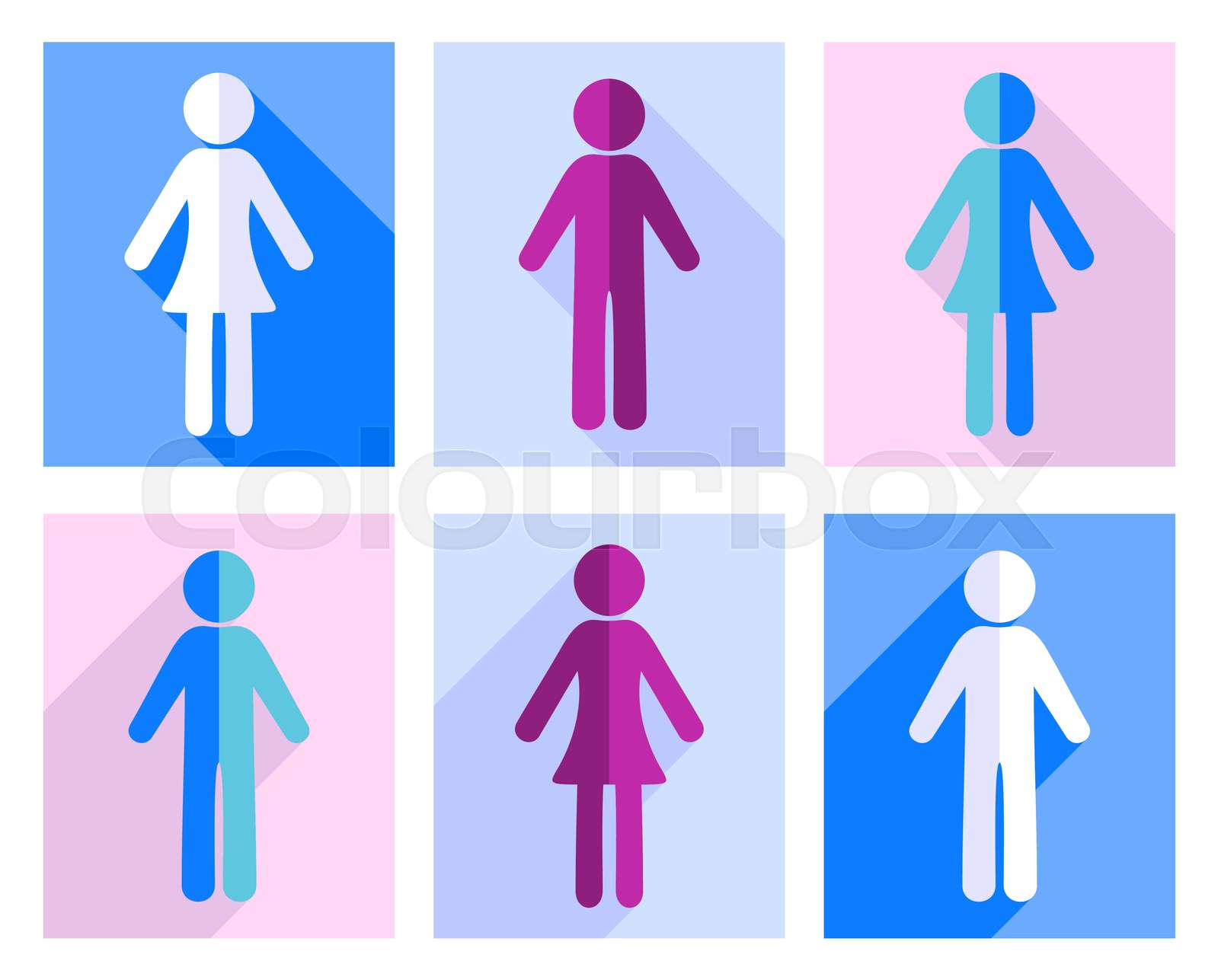 Man and woman icons | Stock vector | Colourbox