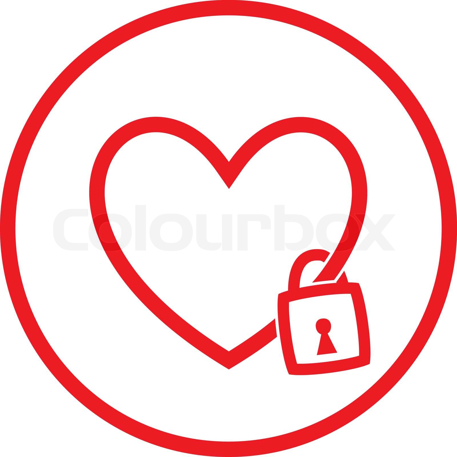 Vector hjerte og lås ikon | Stock vektor | Colourbox
