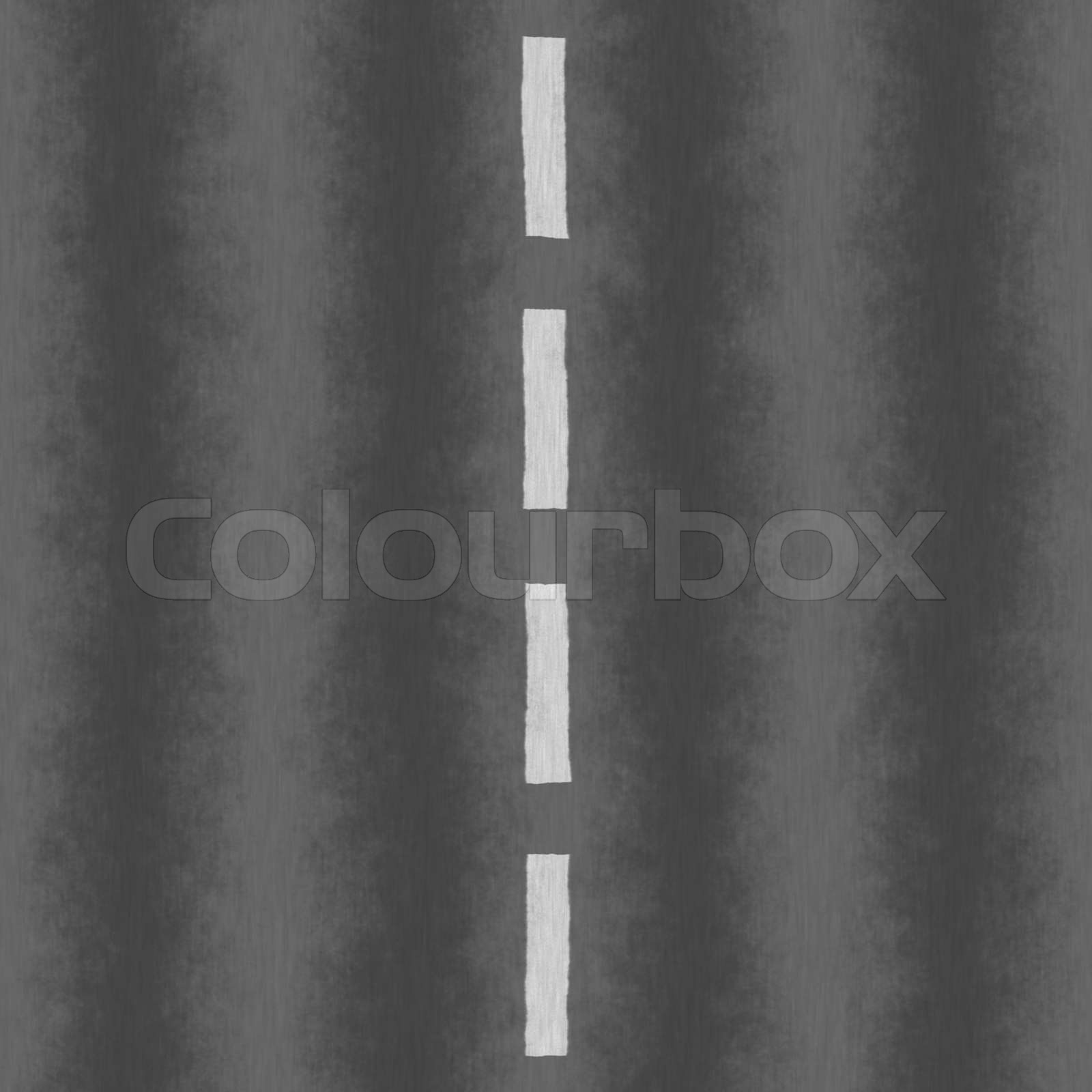 En tom kørebanen tekstur med en hvid stiplet linje, der deler de to ...