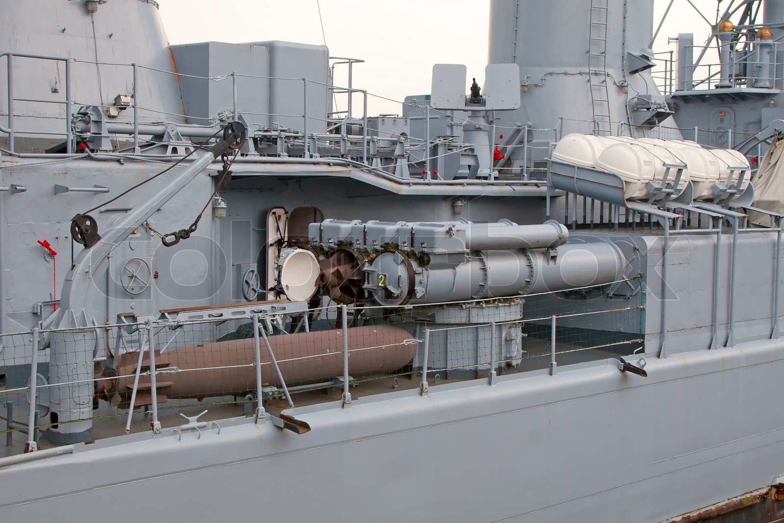 Torpedo tubes on the modern battleship | Stock image | Colourbox