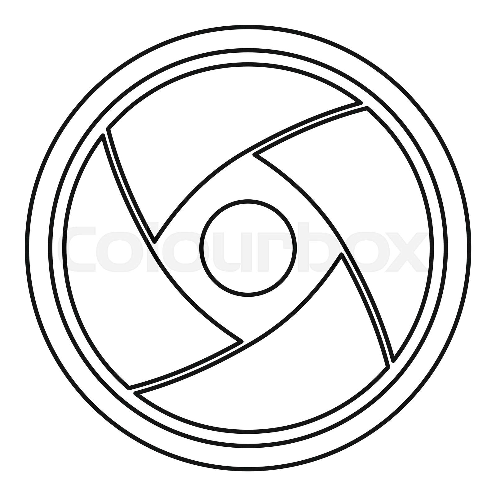 Camera lens icon, outline style | Stock vector | Colourbox