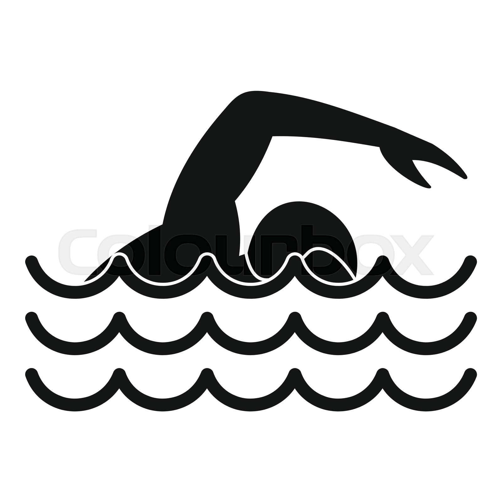 Swimmer icon, simple style | Stock vector | Colourbox