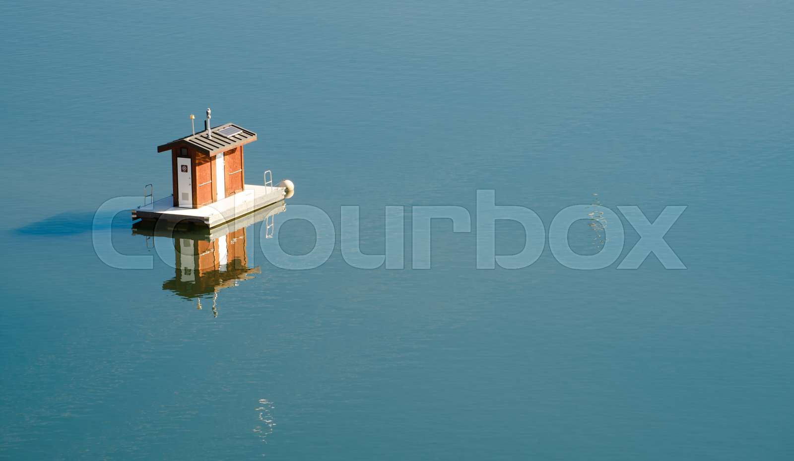 Portable Floating Restroom Lake Shasta Oasis Smooth Water | Stock image ...